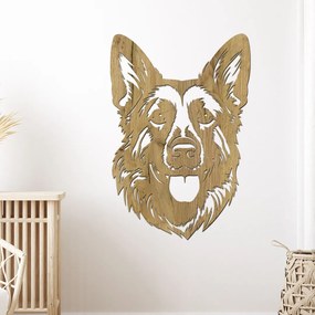 dřevo života Dřevěná dekorace NĚMECKÉHO OVČÁKA Zvolte rozměr (cm): 40x60, Zvolte barvu dekoru: Dub zlatý