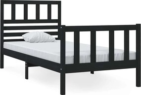 Rám postele černý 75 x 190 cm Small Single masivní dřevo 3101117