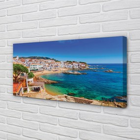 Obrazy na plátně Španělsko coast beach city 125x50 cm