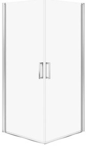 Cersanit Moduo, 2-křídlový sprchový kout 80(dveře) x 80(dveře) x 195cm, 6mm čiré sklo, chromový profil, S601-477