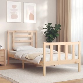 vidaXL Rám postele s čelem 90 x 200 cm masivní dřevo [3192868] Barva: Přírodní