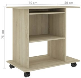 Počítačový stůl Baird - dřevotříska - 80x50x75 cm | sonoma dub