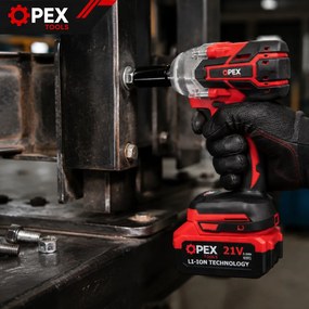 OPEX TOOLS Sada 2 v 1: vrták a šroubovák + akumulátový rázový klíč, 2x aku 21 v, 3 ah