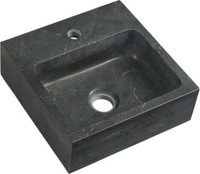 Sapho Blok - Umývátko 30x30 cm, bez přepadu, otvor pro baterii, antracit 2401-29