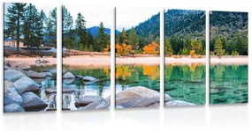 5-dílný obraz jezero v nádherné přírodě Varianta: 200x100