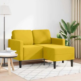 vidaXL Dvoumístná pohovka s lehátkem ve tvaru L 125 cm samet [4107072] Barva: Žlutá