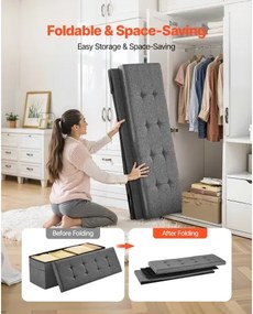 Skládací úložný taburet VEVOR, 540 × 345 × 345 mm – 1100 × 380 × 380 mm