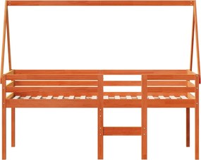 Patrová postel se střechou voskově hnědá 75 x 190 cm borovice 3282103