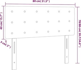 Čelo postele s LED tmavě modré 80 x 5 x 78/88 cm samet 3122080