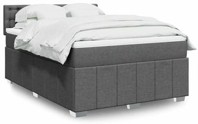 Box spring postel s matrací tmavě šedý 140 x 190 cm textil 3287078