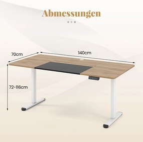 Costway Elektrický stojánek výškově nastavitelný stůl ergonomický stojánek