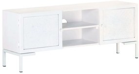 TV stolek bílý 115 x 30 x 46 cm masivní mangovníkové dřevo 323580