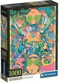 CLEMENTONI Puzzle Rick  Morty: Psychedelická koláž / 1000 dílků / od 1