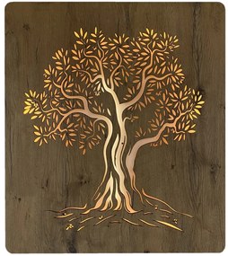 Li-Go "Olivovník" světelný obraz s baterií 70x80cm varianta ovládání: manuál/pohybové čidlo, provedení povrchu: oliva