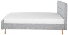 Světle šedá čalouněná postel 180x200 cm RENNES Beliani