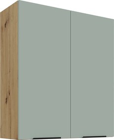 ARIA st | horní skříňka 80 G-90 2F policová | 80 cm | VYSOKÁ | ANTI FINGERPRINT povrch | artisan/aquamarine