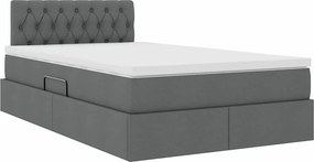 Postel s úložným prostorem a matrací Tmavě šedá 120 x 200 cm 3370564