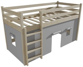 Patrová zvýšená postel GABRIELA "ZP 002" (Barva dřeva: surové dřevo, Rozměr: 80 x 180 cm)