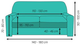 4Home Multielastický potah na dvojkřeslo Comfort hnědá, 140 - 180 cm