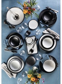 Bílo-černý keramický talíř Maxwell &amp; Williams Caviar, 34,5 x 19,5 cm