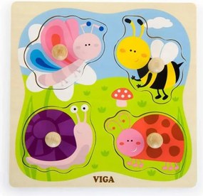 Dřevěné vkládací puzzle hmyz Viga