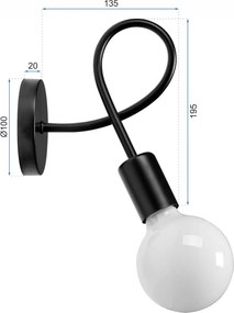 Toolight - Nástěnná kovová lampa na zeď PARADISE 1xE27 60W 392199, černá, OSW-04008