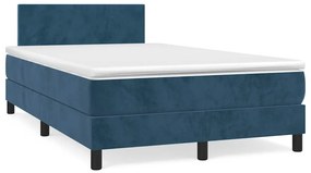 Box spring postel s matrací a LED tmavě modrá 120x190 cm samet 3270145