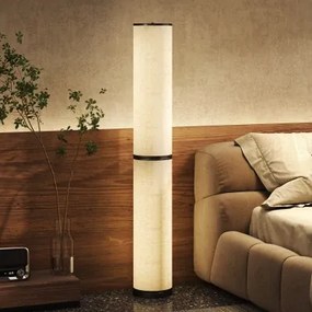 HOMCOM Moderní stojací lampa do obývacího pokoje stmívatelná, nastavitelná barevná teplota, magnetické dálkové ovládání, časovač, béžová