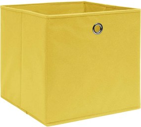 Úložné boxy 4 ks žluté 32 x 32 x 32 cm textil 288365