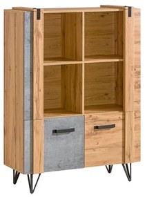 Komoda LOFTER 04 beton milleniu + dub wotan