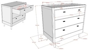 Dětská komoda z dubového dřeva v přírodní barvě 100x95x55 cm Forrest – Vipack