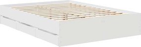 Rám postele se zásuvkou Bílá 140 x 190 cm Inženýrské dřevo 3409454