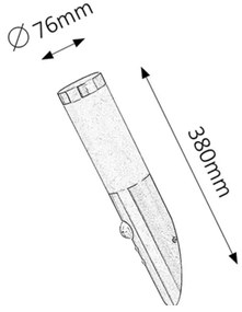 Rabalux 8266 - Venkovní svítidlo se senzorem INOX TORCH 1xE27/25W/230V IP44