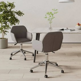 Otočné jídelní židle 2 ks tmavě šedé textil 3103087