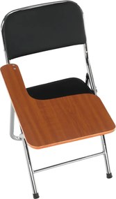 Židle s deskou na psaní, černá/přírodní, TEKER