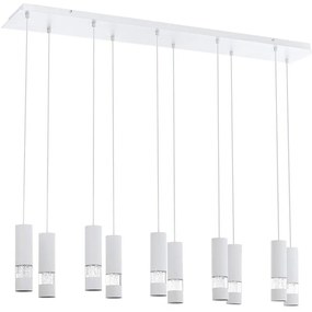 Eglo 39703 - LED Lustr na lanku BERNABETA 10xGU10/5W/230V bílá