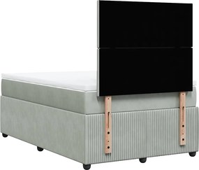 Box spring postel s matrací světle šedá 120x190 cm samet 3292280