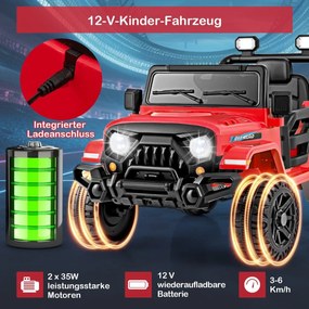 Costway Elektrické vozítko s dálkovým ovládáním a terénními koly a LED světly