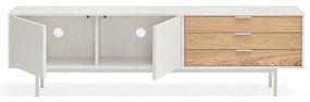 TV stolek v dekoru dubu v bílo-přírodní barvě 180x52 cm Sierra – Teulat