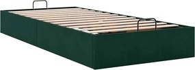 Osmanský rám postele bez matrace tmavě zelené 90x200 cm samet 3310940