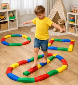 LEAN Toys Senzorická dráha balanční desky 16 ks protiskluzové spoje