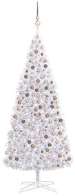 Umělý vánoční stromek s LED diodami a sadou koulí 400 cm bílý,  3077839 HangarStore.cz