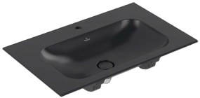 Villeroy & Boch Finion - Umyvadlo nábytkové 80x50 cm, bez přepadu, otvor pro baterii, CeramicPlus, Pure Black 416481R7