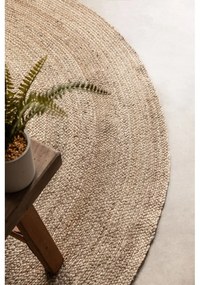 Oboustranný jutový kulatý koberec v přírodní barvě ø 200 cm Braided Grey – Hanse Home