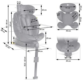 Dětská autosedačka Nukido Aero Line černá 0-36 kg s ISOFIX systémem pro bezpečnou jízdu