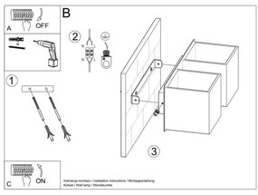 Sollux SL.0657 - Nástěnné svítidlo QUAD 2xG9/40W/230V černá