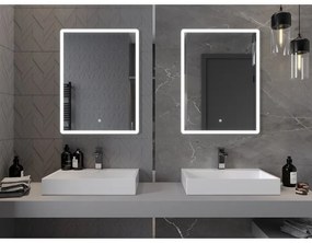 Mexen Navia podsvícené koupelnové zrcadlo 60 x 80 cm, LED 6000K, ventilátor - 9803-060-080-611-00
