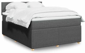 Box spring postel s matrací tmavě šedý 140 x 190 cm textil 3287452