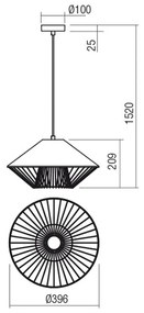 Redo 01-3007 závěsné svítidlo Grill matně šedo-béžové, E27, ø39cm