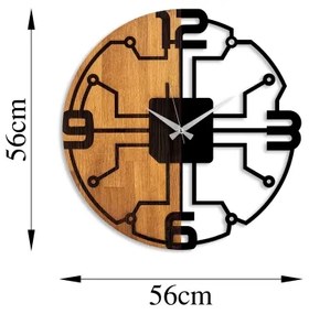 Nástěnné hodiny pr. 56 cm 1xAA dřevo/kov